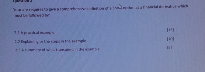 Solved Your are requires to give a comprehensive definition | Chegg.com