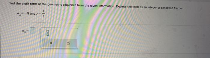 Solved Find the ninth term of the geometric sequence from | Chegg.com