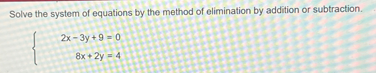 Solved Solve the system of equations by the method of | Chegg.com