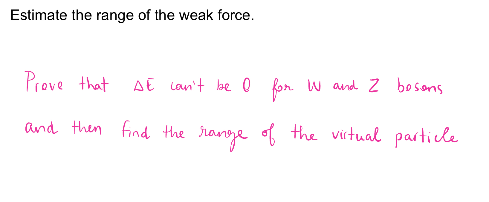 Solved Estimate the range of the weak force.Prove that ΔE | Chegg.com