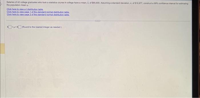 Solved the population mean 1 . Cick here to view a t | Chegg.com