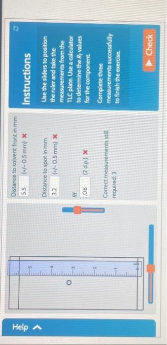Solved Help A O -5 Distance to solvent front in mm 5.5 (+/- | Chegg.com