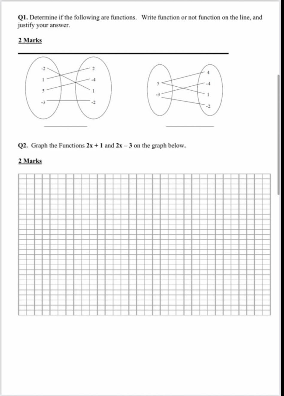 Solved Q1 Determine If The Following Are Functions Write