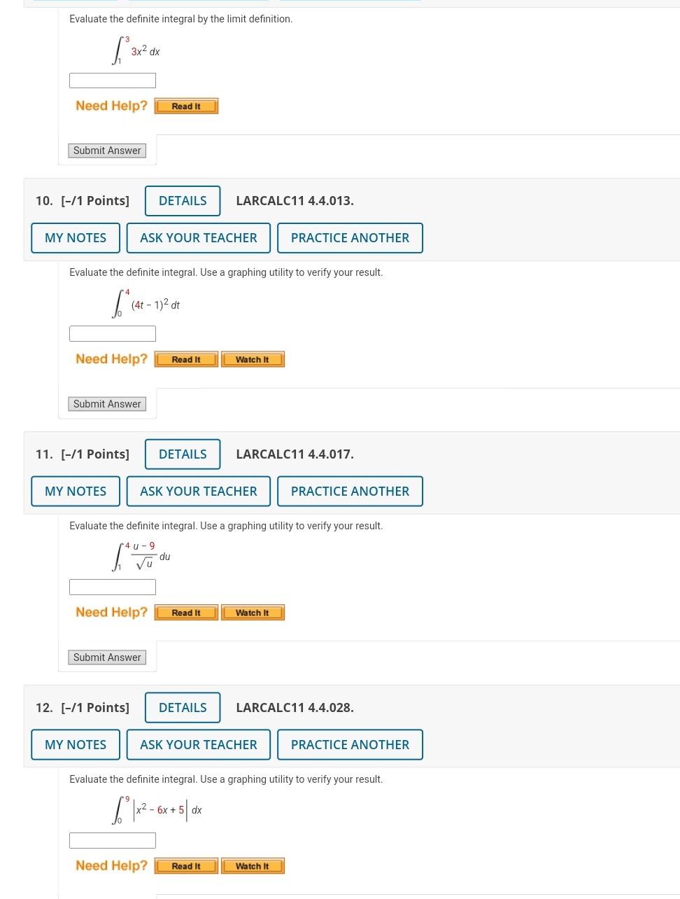 Solved Evaluate the definite integral by the limit | Chegg.com