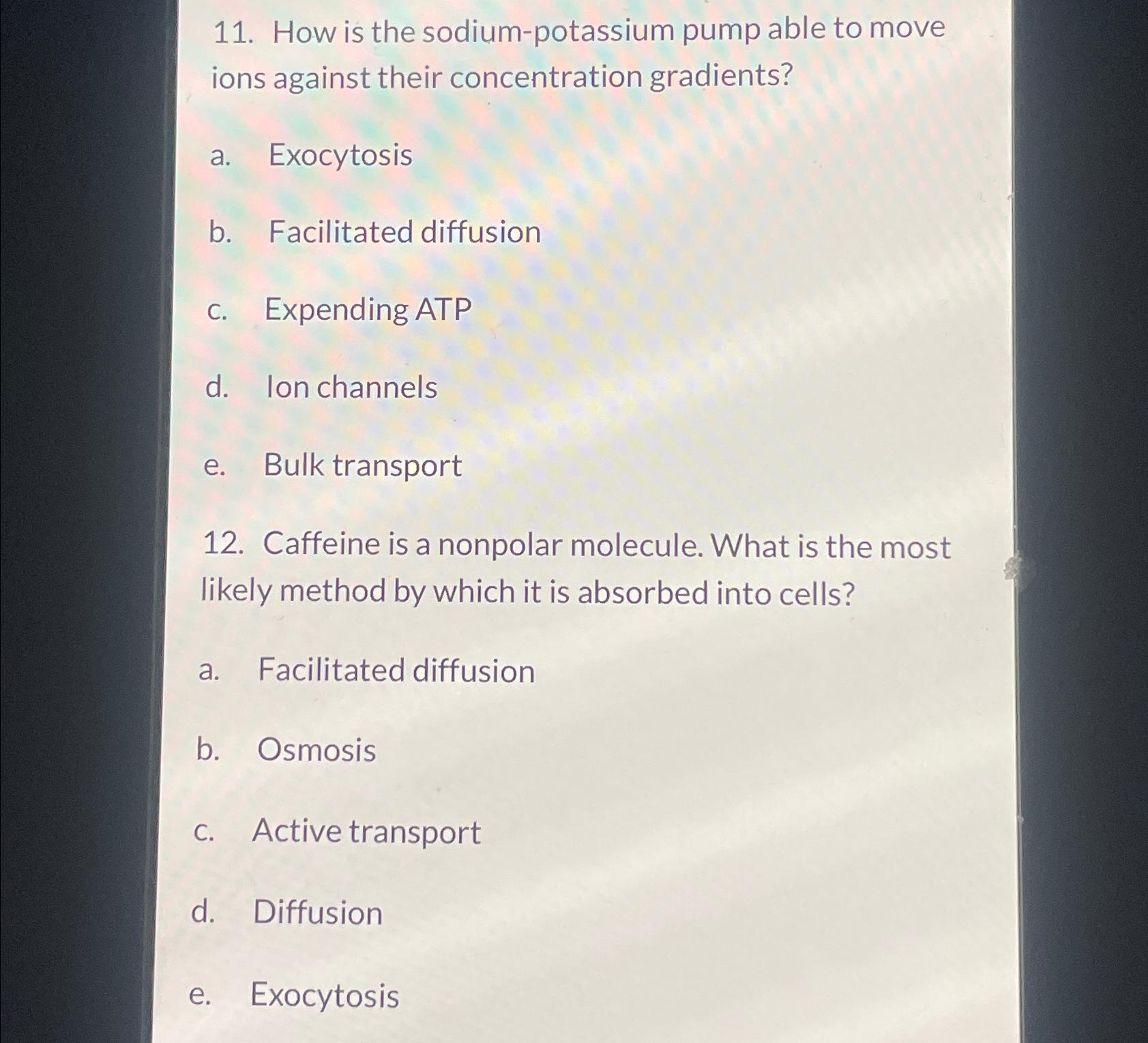 Solved How is the sodium-potassium pump able to move ions | Chegg.com