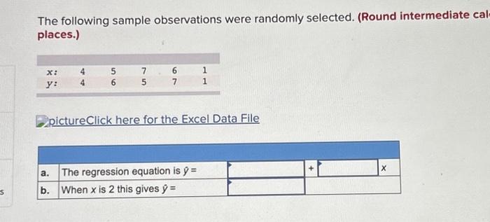 Solved The following sample observations were randomly | Chegg.com