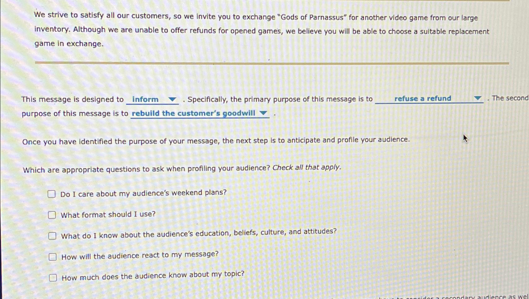 Solved We strive to satisfy all our customers, so we invite | Chegg.com