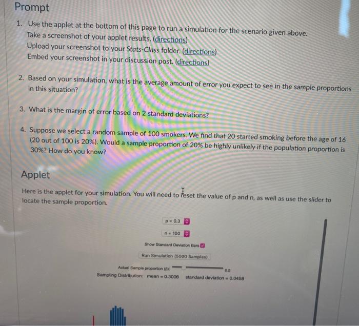 Solved Prompt 1. Use the applet at the bottom of this page | Chegg.com