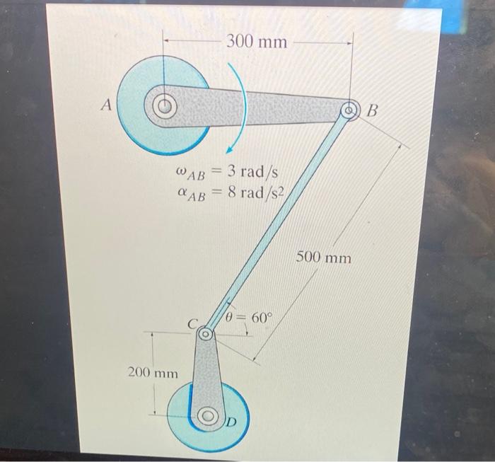 Solved The anguar velocity of links CO and CB.The angular | Chegg.com