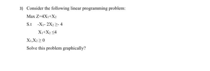 Solved 3 Consider The Following Linear Programming Problem