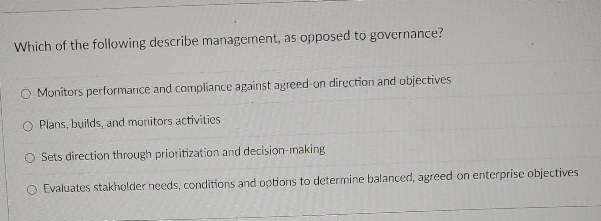 Solved Which of the following describe management, as | Chegg.com