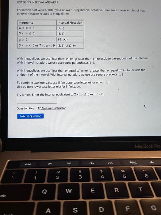 Solved ENTERING INTERVAL ANSWERS For intervals of values, | Chegg.com