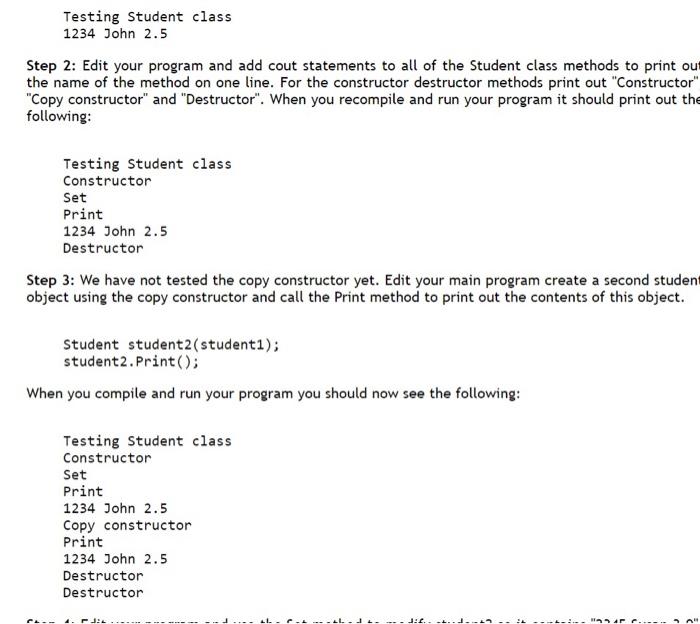 Solved Lab 12a: Creatıng the Student Class Introduction: The | Chegg.com