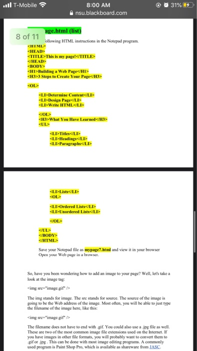 Solved First off, what program do you use to write HTML? | Chegg.com