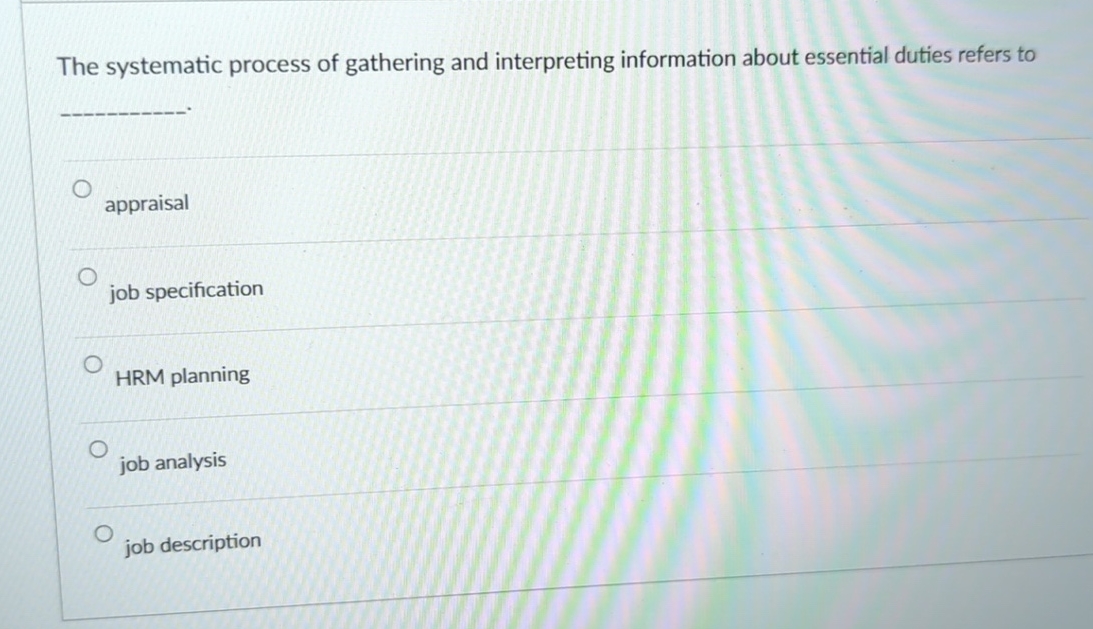 Solved The systematic process of gathering and interpreting | Chegg.com