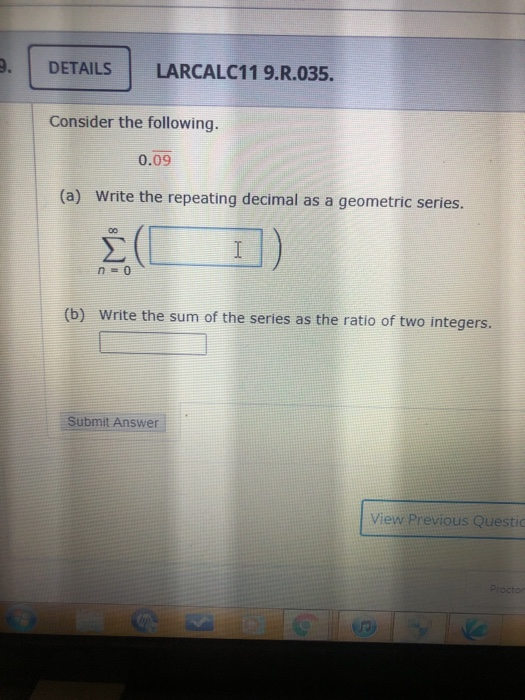 Solved DETAILS LARCALC11 9.R.035. Consider the following. | Chegg.com