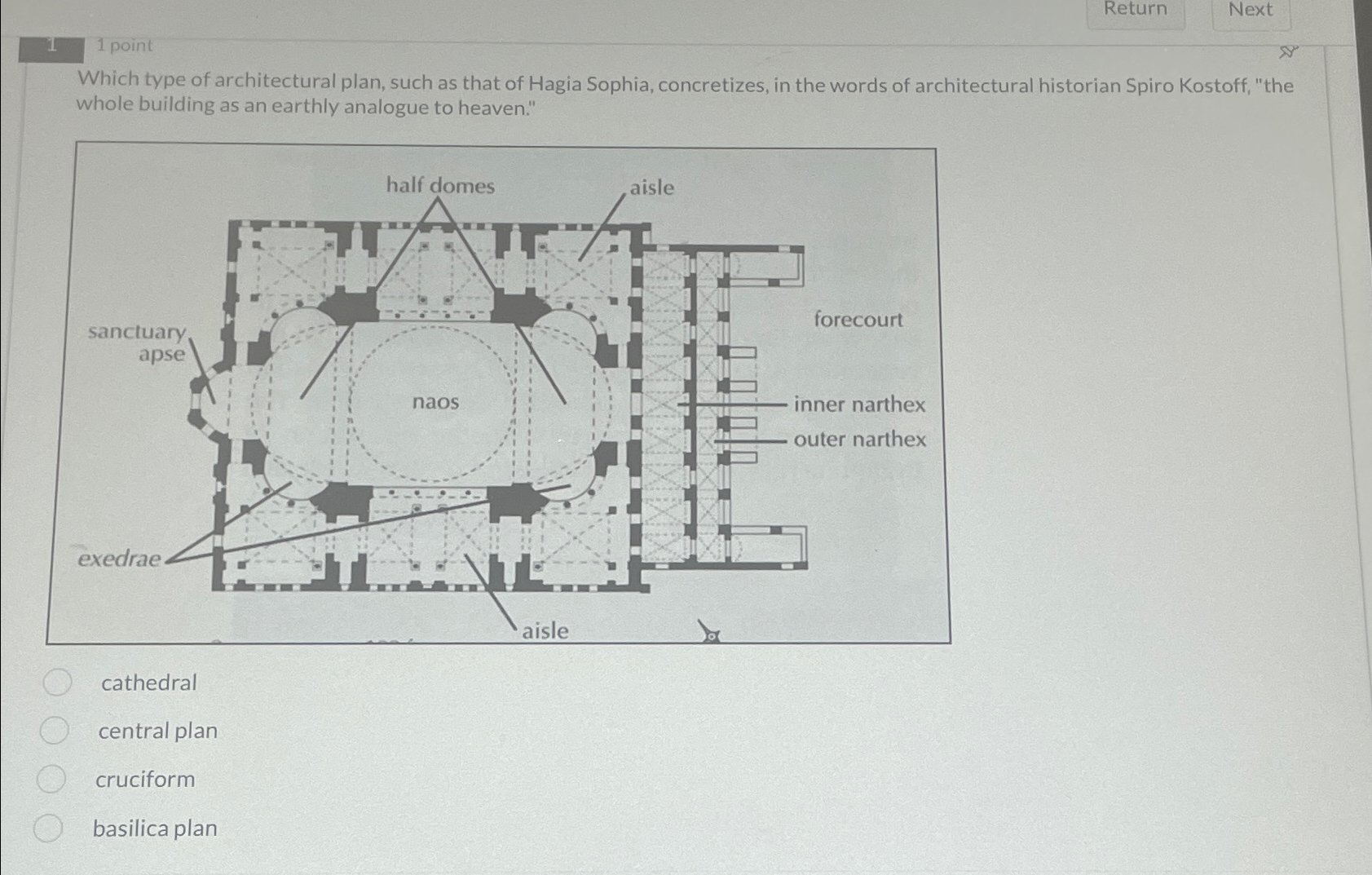 Solved ReturnNext11 ﻿pointWhich type of architectural plan, | Chegg.com