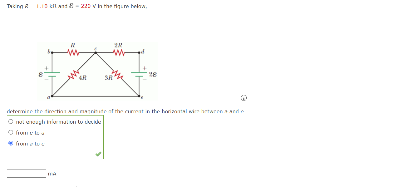 Solved Taking R=1.10kΩand E=220V in ﻿the figure | Chegg.com