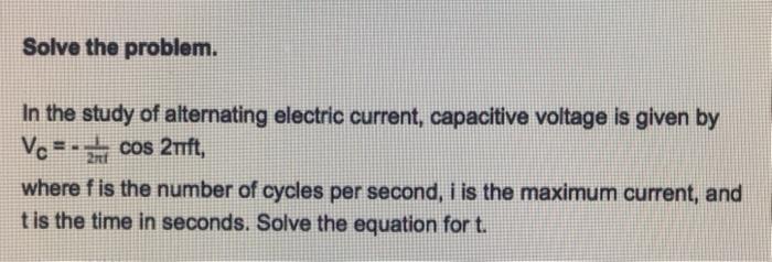 Solved Solve the problem. In the study of alternating | Chegg.com