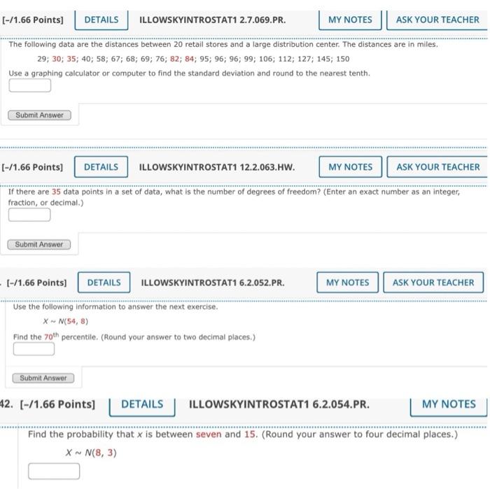 Solved [-/1.66 Points] DETAILS ILLOWSKYINTROSTAT1 | Chegg.com