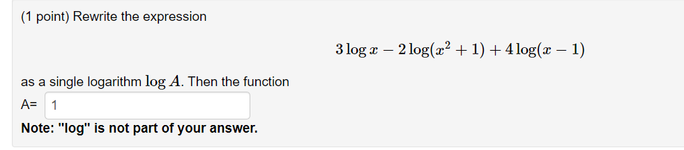 Solved (1 ﻿point) ﻿Rewrite the | Chegg.com