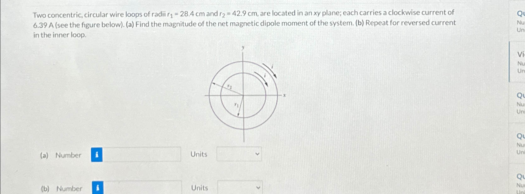 Solved Two concentric, circular wire loops of radii | Chegg.com
