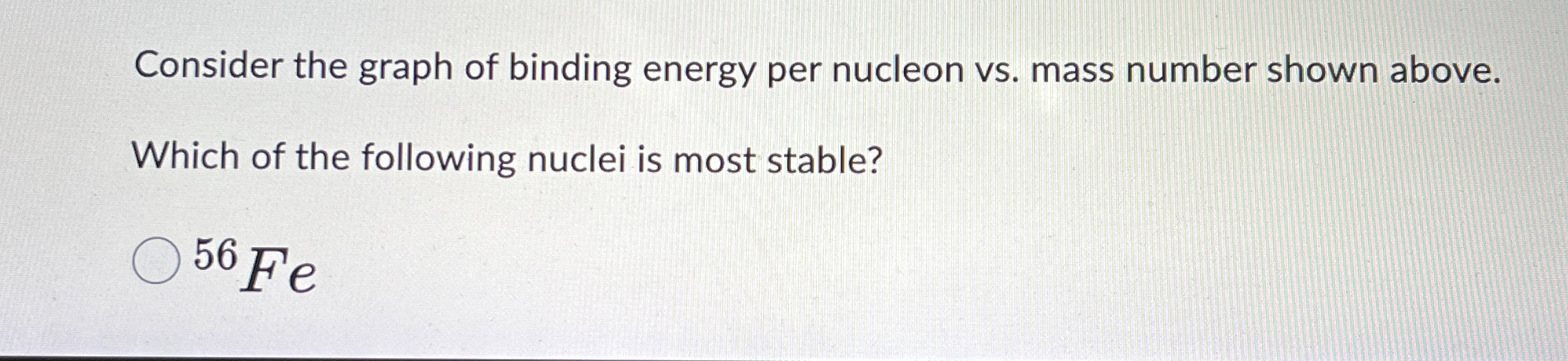 Solved Consider the graph of binding energy per nucleon vs. | Chegg.com