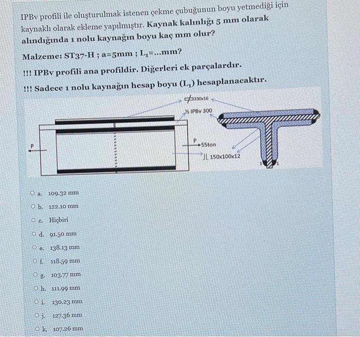 IPBv profili ile oluşturulmak istenen çekme cubugunun | Chegg.com