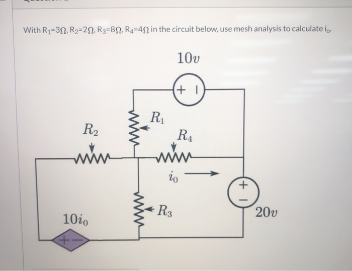 Solved With R1=322, R2=222, R3=822, R4=412 in the circuit | Chegg.com