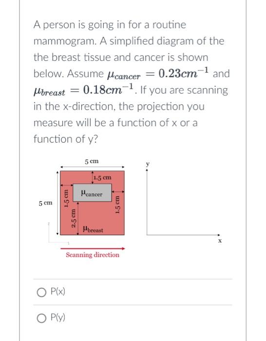 Solved A person is going in for a routine mammogram. A | Chegg.com