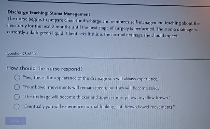 High Quality SOLUTION Discharge Teaching: Stoma ManagementThe nurse begins | Chegg.com