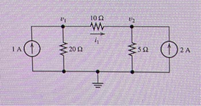 Solved Complete the current equation at node 1 utilizing v1 | Chegg.com