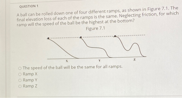 Solved QUESTION 1 A ball can be rolled down one of four | Chegg.com