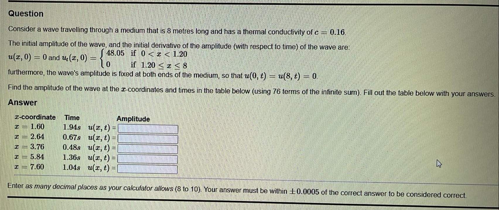 Solved QuestionConsider a wave travelling through a medium | Chegg.com