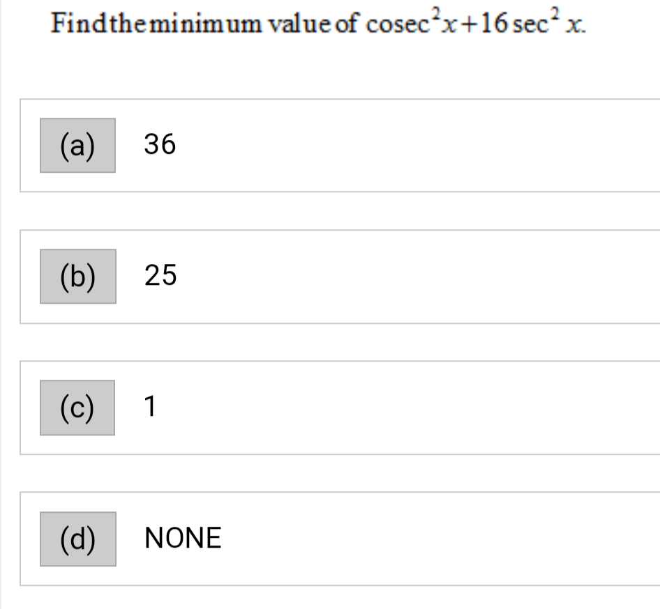 Solved Find the minimum value of | Chegg.com