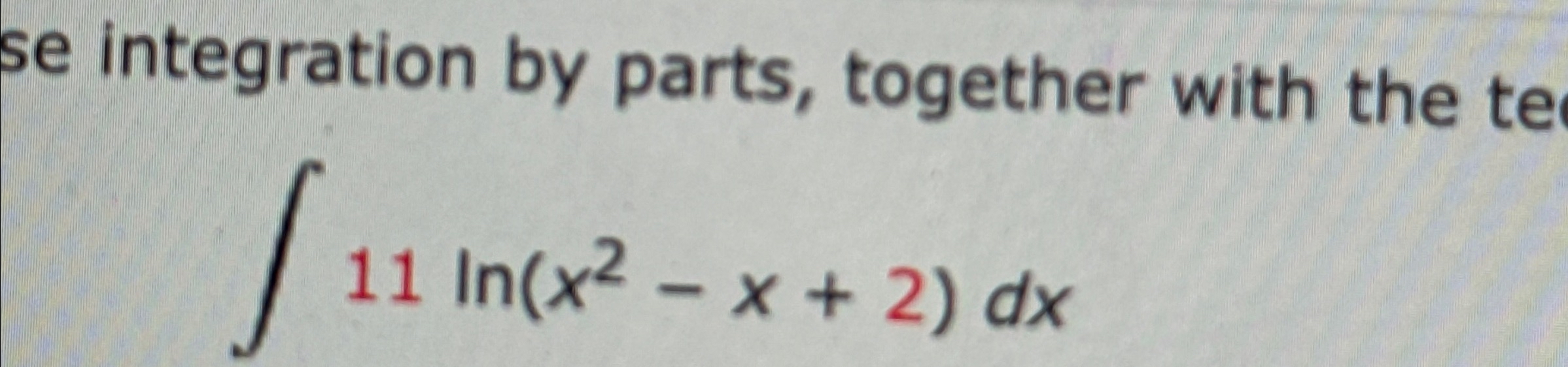Solved integration by parts, together with the | Chegg.com