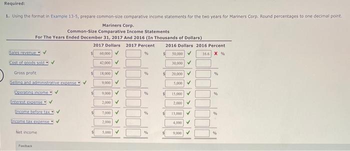 Solved Common-Size Income Statements and Horizontal Analysis | Chegg.com