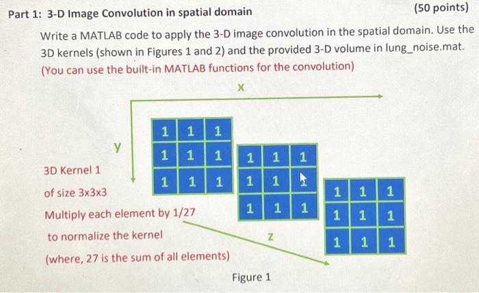 Solved Irt 1: 3-D Image Convolution in spatial domain (50 | Chegg.com
