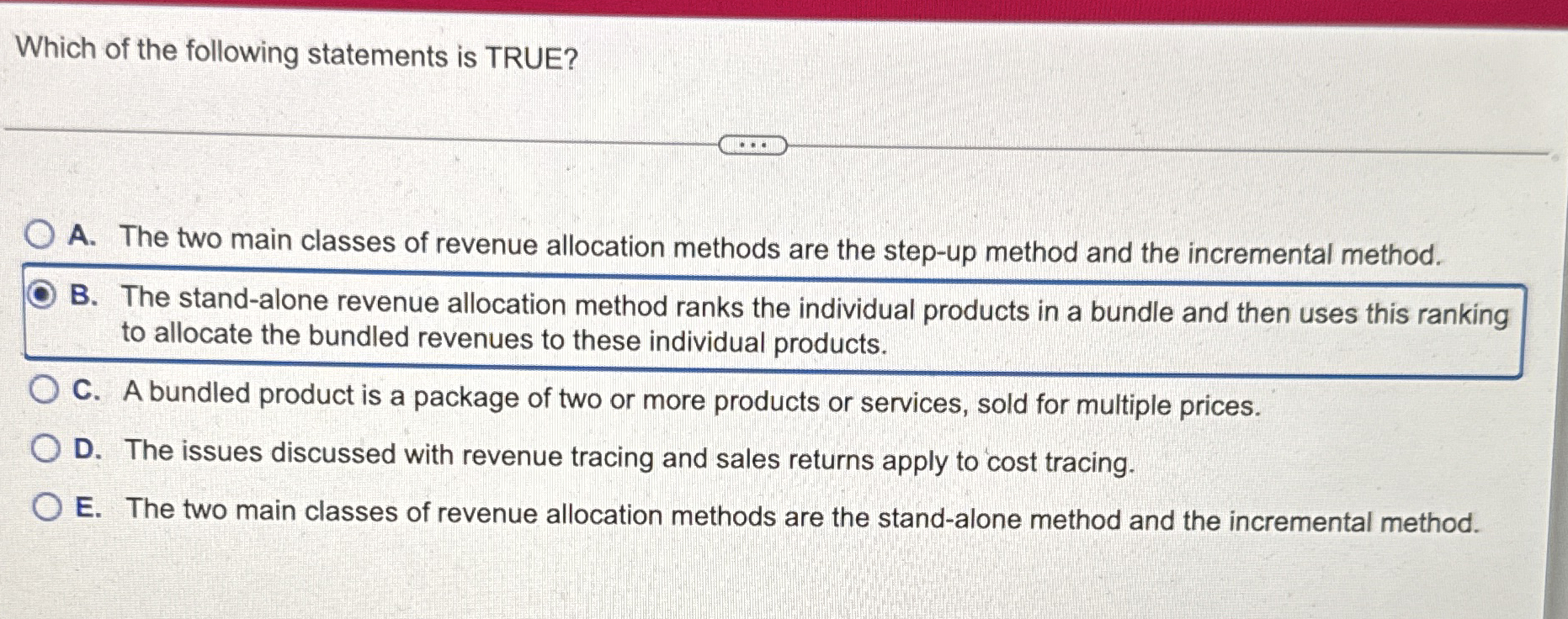 Solved Which of the following statements is TRUE?A. ﻿The two | Chegg.com