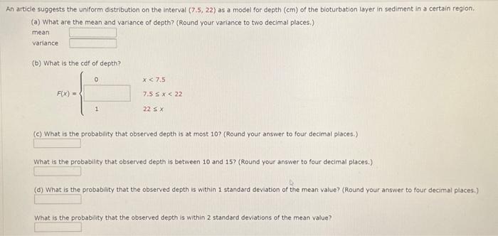 Solved An article suggests the uniform distribution on the | Chegg.com