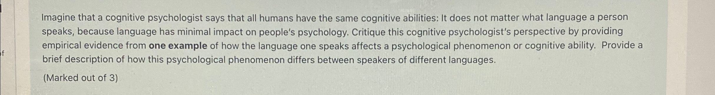 Solved Imagine that a cognitive psychologist says that all | Chegg.com