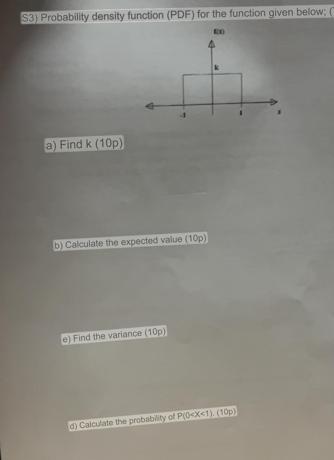 Solved Probability density function (PDF) ﻿for the function | Chegg.com