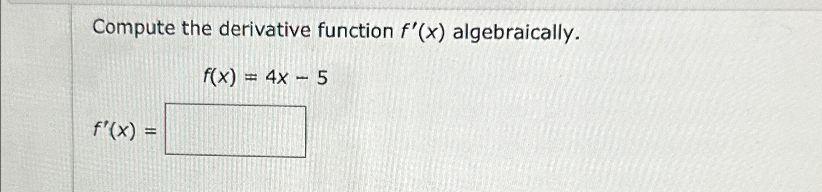 Solved Compute the derivative function f'(x) | Chegg.com