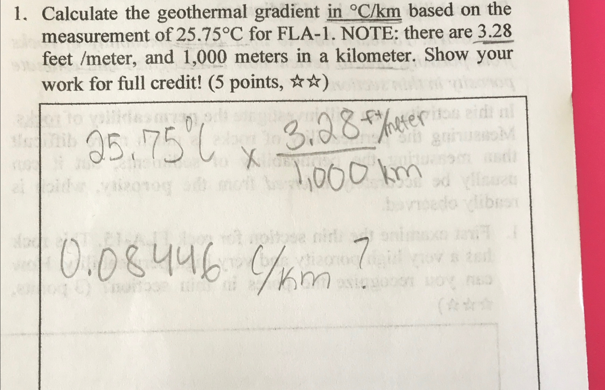 Solved Calculate the geothermal gradient in °Ckm ﻿based on | Chegg.com