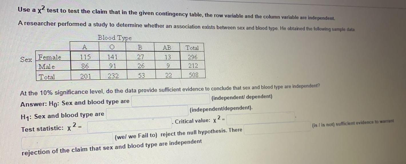 Solved Use a x2 test to test the claim that in the given | Chegg.com