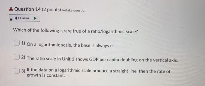 Solved A Question 10 (2 points) Retake question Listen Which | Chegg.com