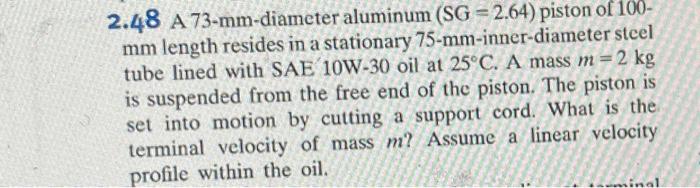 Solved 2.43 Crude oil, with specific gravity SG=0.85 and | Chegg.com
