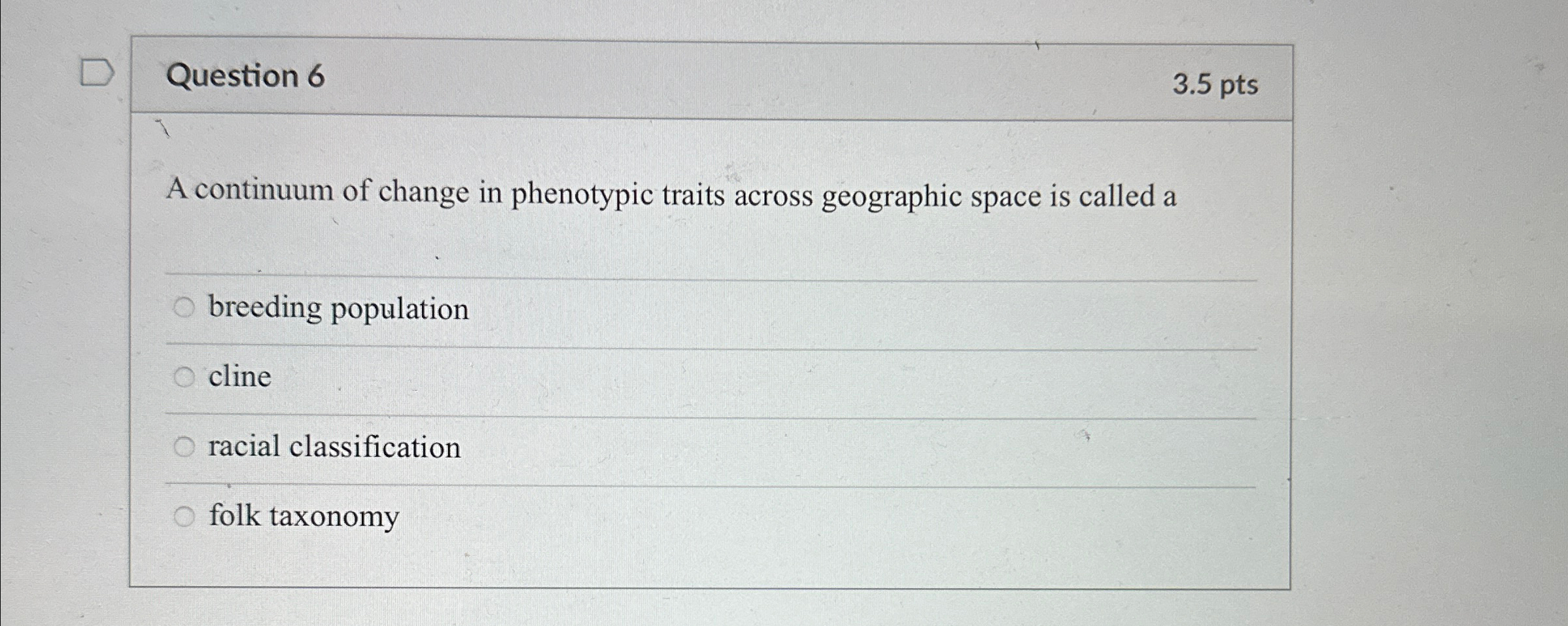 Solved Question 63.5ptsA continuum of change in phenotypic | Chegg.com