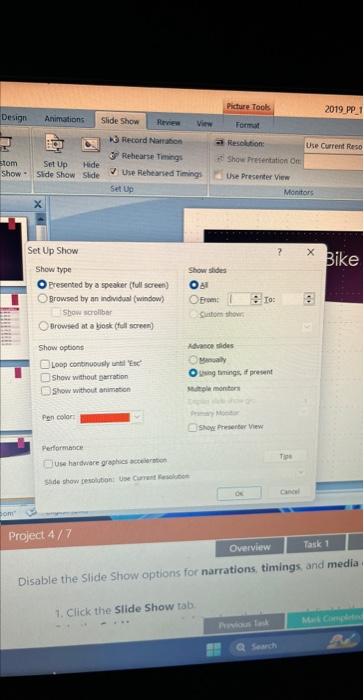 Solved Disable the Slide Show options for narrations, | Chegg.com