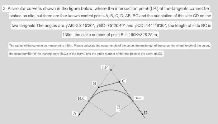 3. A circular curve is shown in the figure below, | Chegg.com
